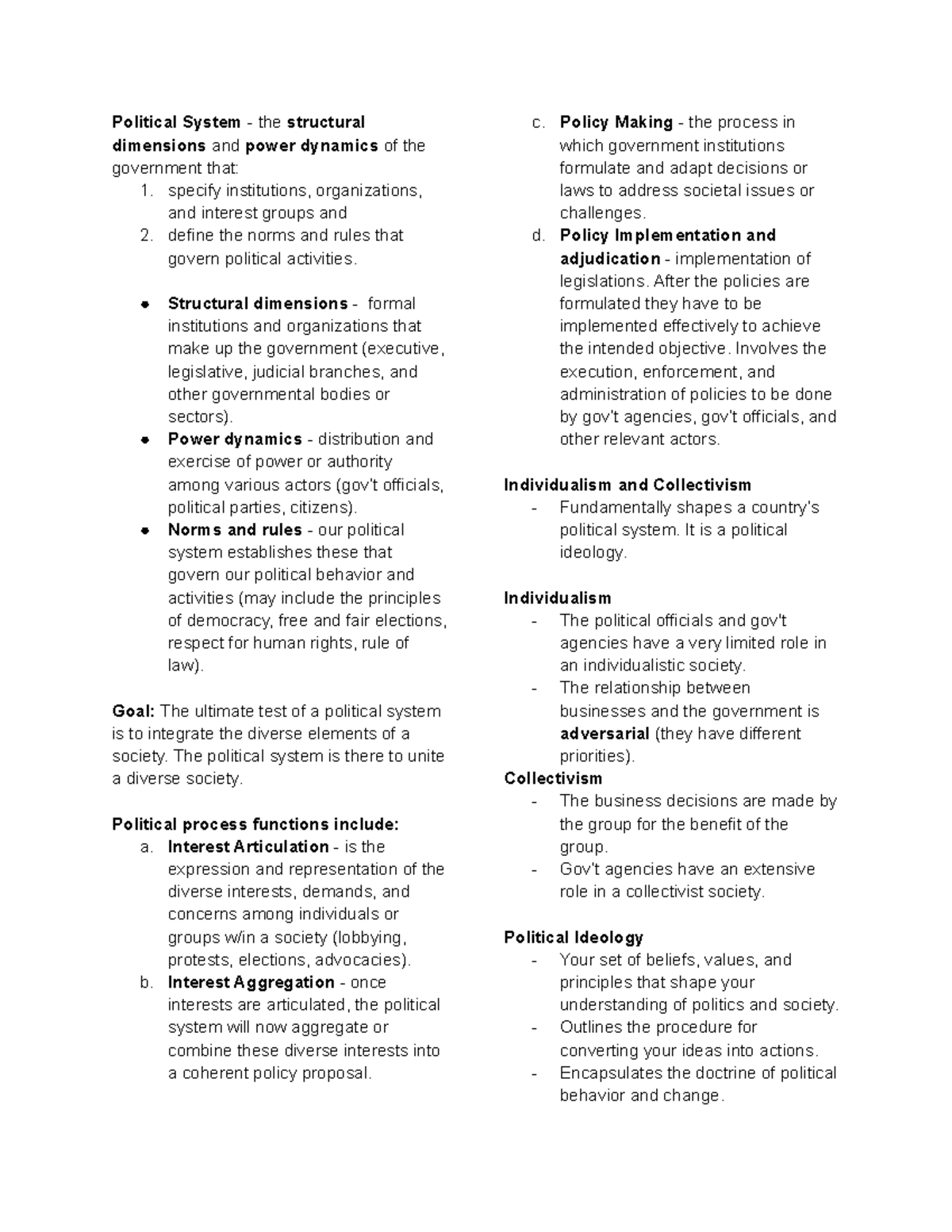 Gov't & Leg Systs: Political Spectrum, Power Dynamics, and Ideologies ...