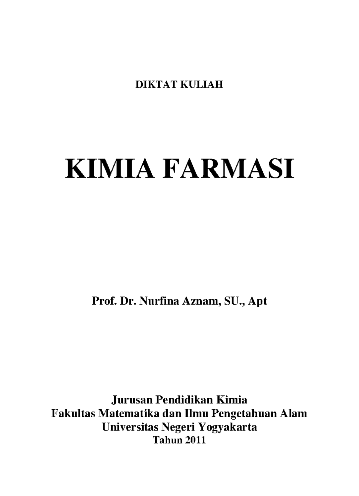 Kimia+Farmasi - Mempelajari tentang: Kimia obat-obatan Reaksi obat di ...