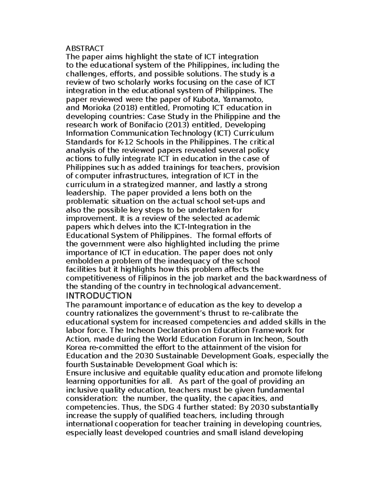 Abstract - ICT Integration in Philippine Education: Challenges ...
