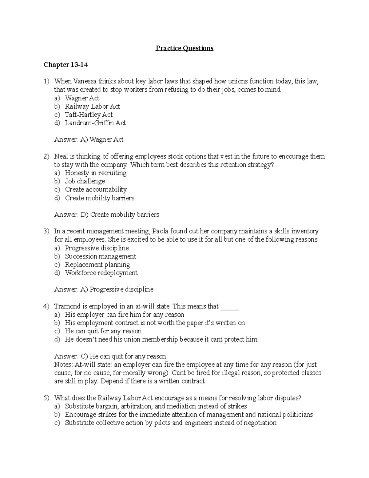 Practice Questions - Chapter 13-14 - Practice Questions Chapter 13 ...