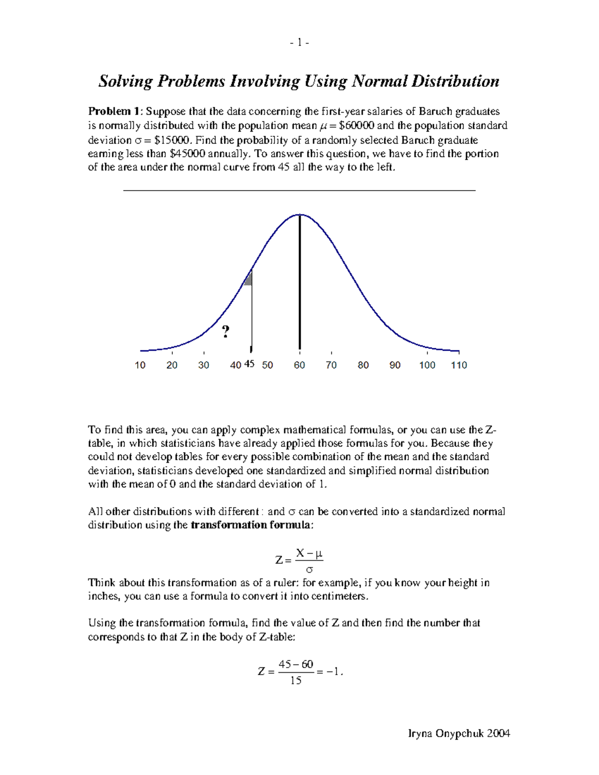 Normal Distribution: Problems and Solutions with Examples - Studocu