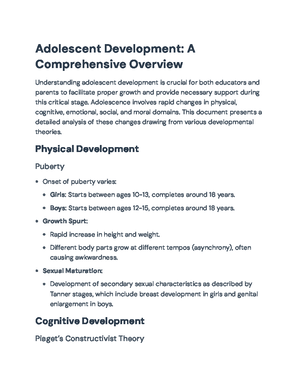 [Solved] 11 What is your - Child and Adolescence Development (CAD1501 ...