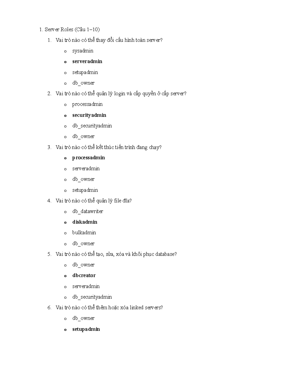 8. SQL Server Security Model: Roles, Permissions, and Logins - Studocu