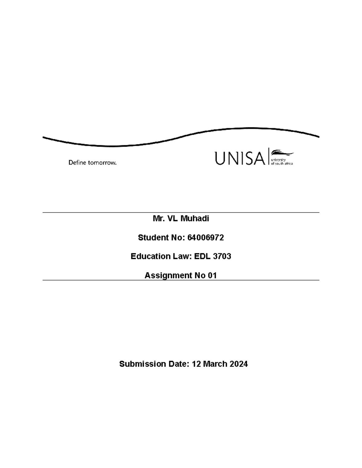 EDL 3703 Assignment 1: Education Law Case Analysis and Questions - Studocu