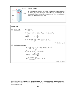 Assignment 7 - Homework 7 from Mechanics of Materials 7th Edition ...