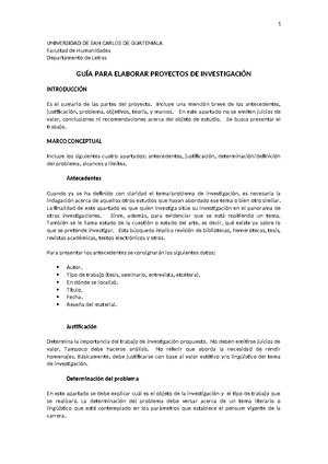 Guia Para Punto de Tesis USAC - LINEAMIENTOS MÍNIMOS A OBSERVAR PARA LA ...