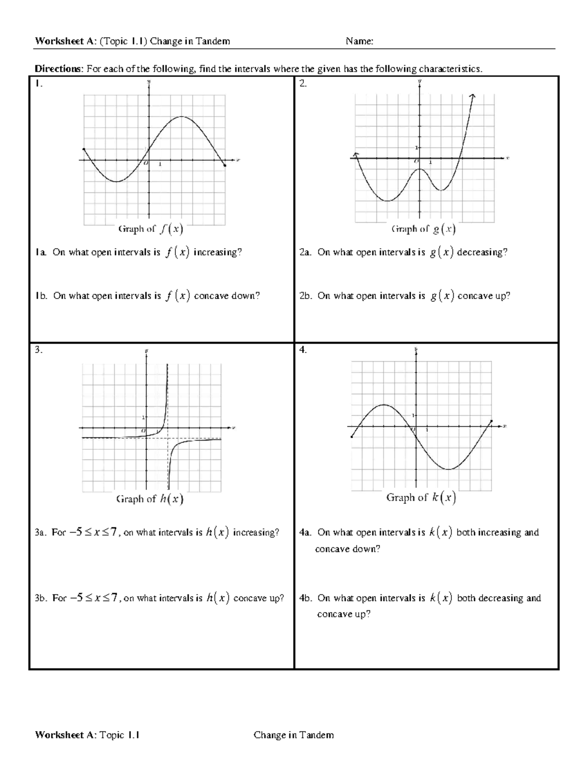 Wkst A: Topic 1.1 - Change in Tandem Characteristics Analysis - Studocu