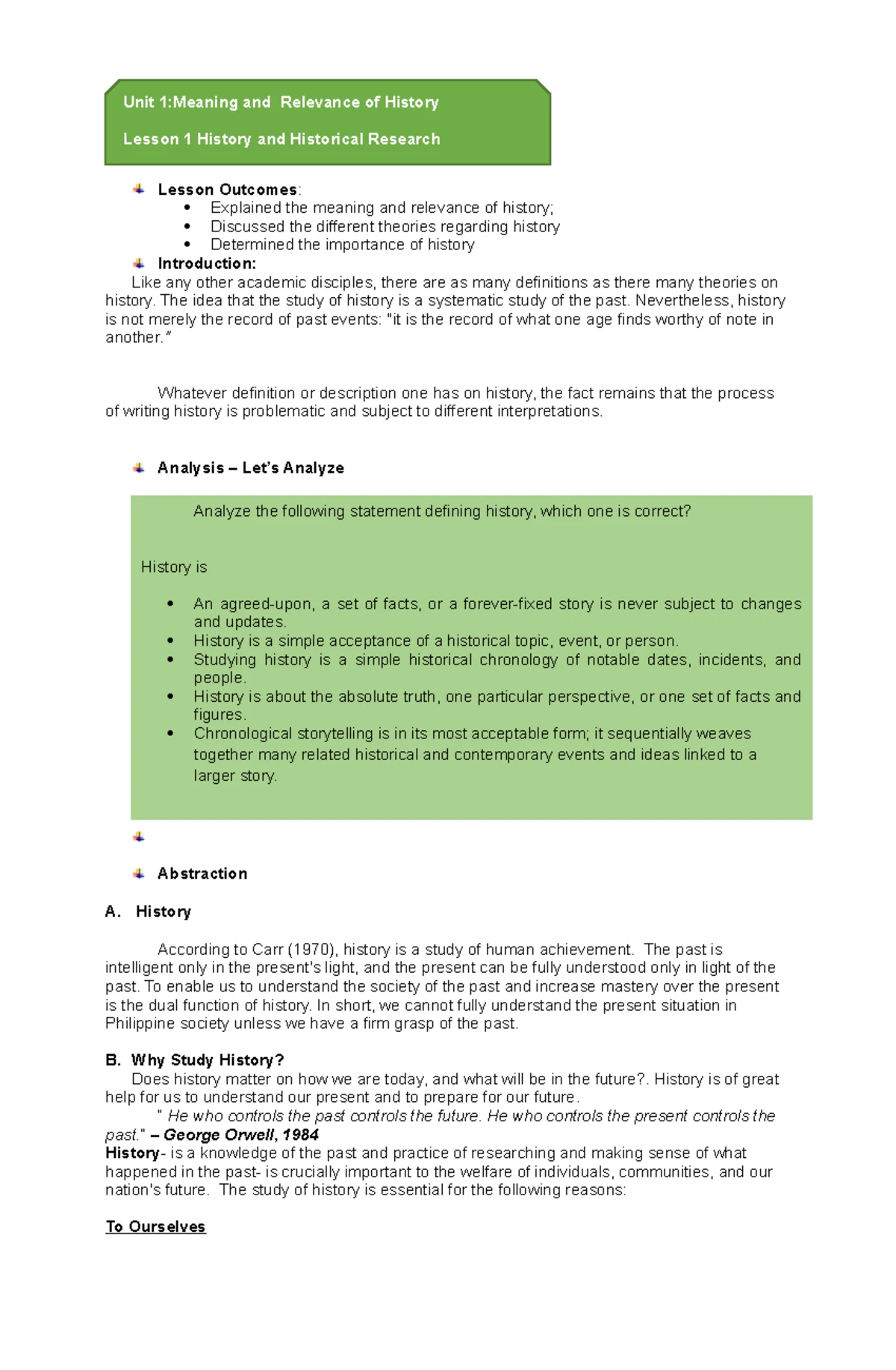 Readings - External and Internal Criticism - Lesson Outcomes ...