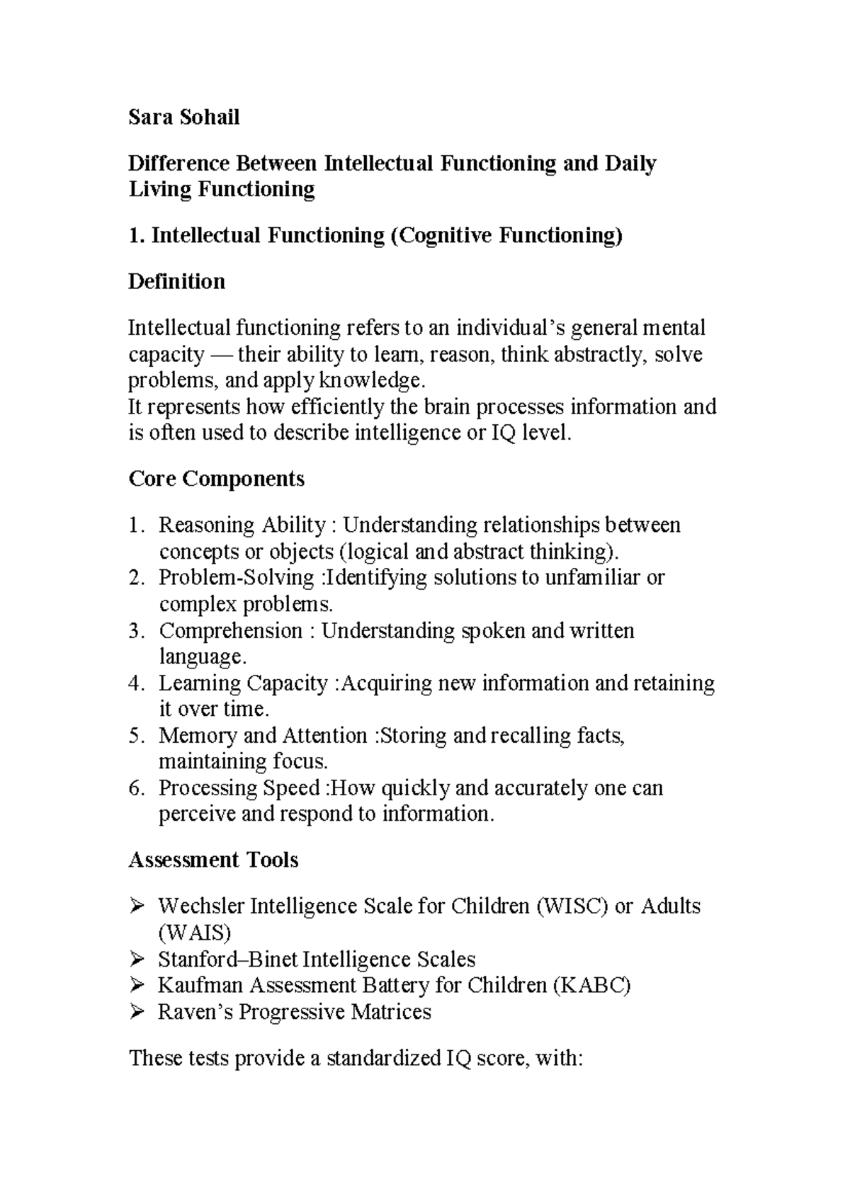PSY 101: Difference Between Intellectual and Daily Living Functioning ...