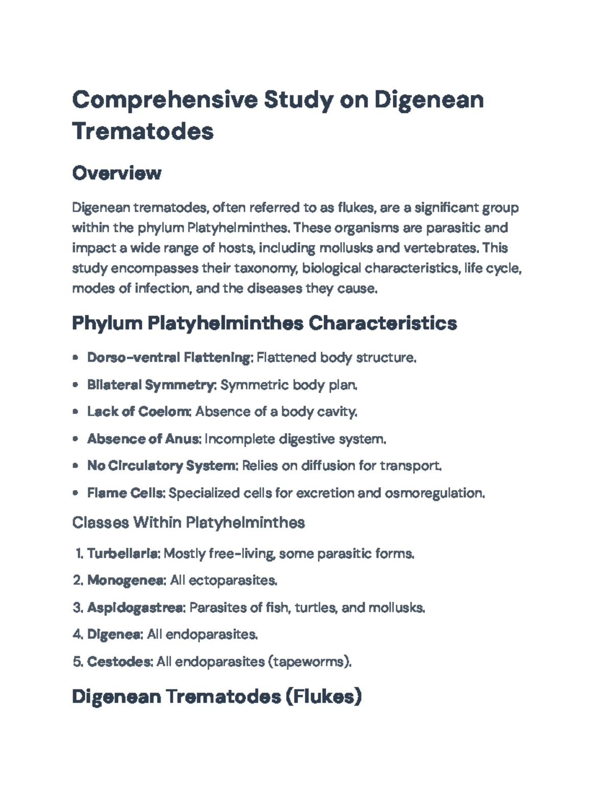 Comprehensive Study on Digenean Trematodes (Biology & Life Cycle ...