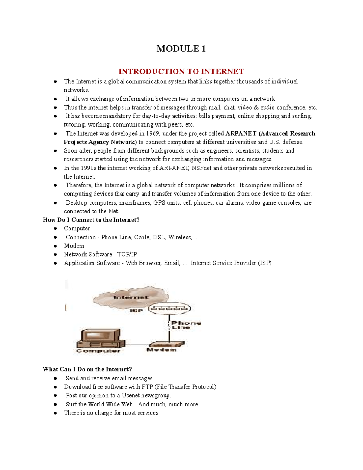WEB Programming - Module 1: Introduction to the Internet and HTML - Studocu