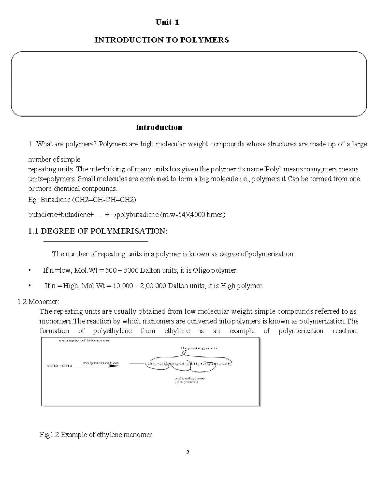CHEM 101: Introduction to Polymers - Key Concepts and Types - Studocu