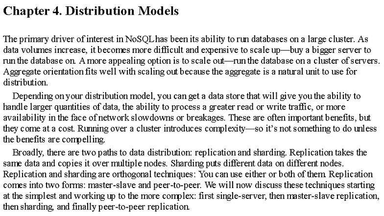 Chapter 4: Distribution Models and Consistency in NoSQL Databases - Studocu