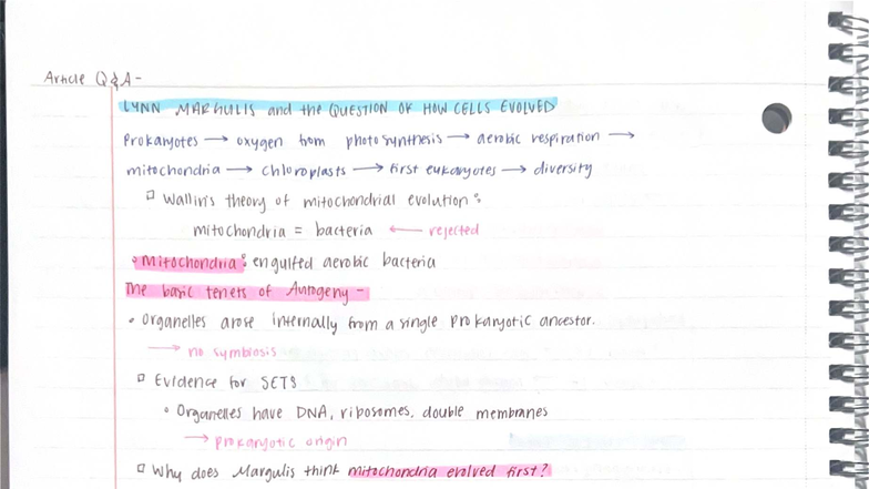 Bio 101 - Article Notes on Lynn Margulis and Cell Evolution - Studocu