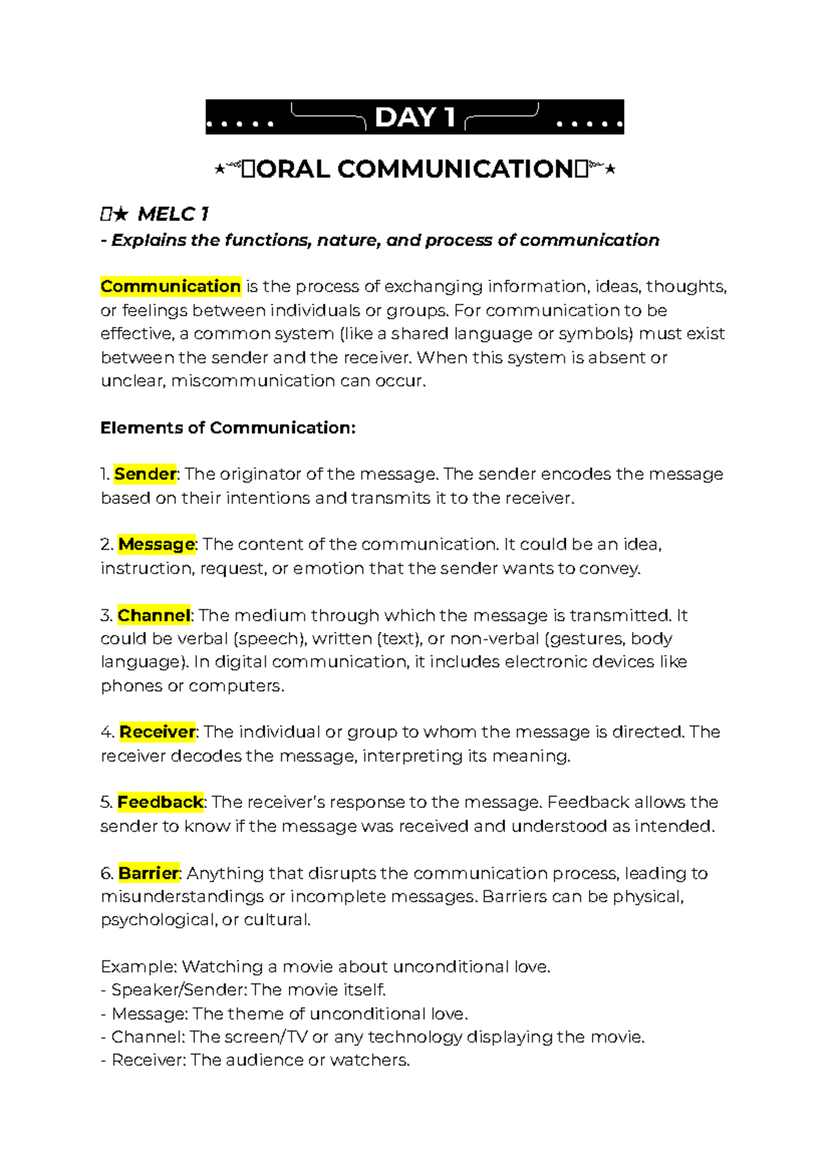 [G11] Quarter 1 Communication and Philosophy Reviewer - Studocu