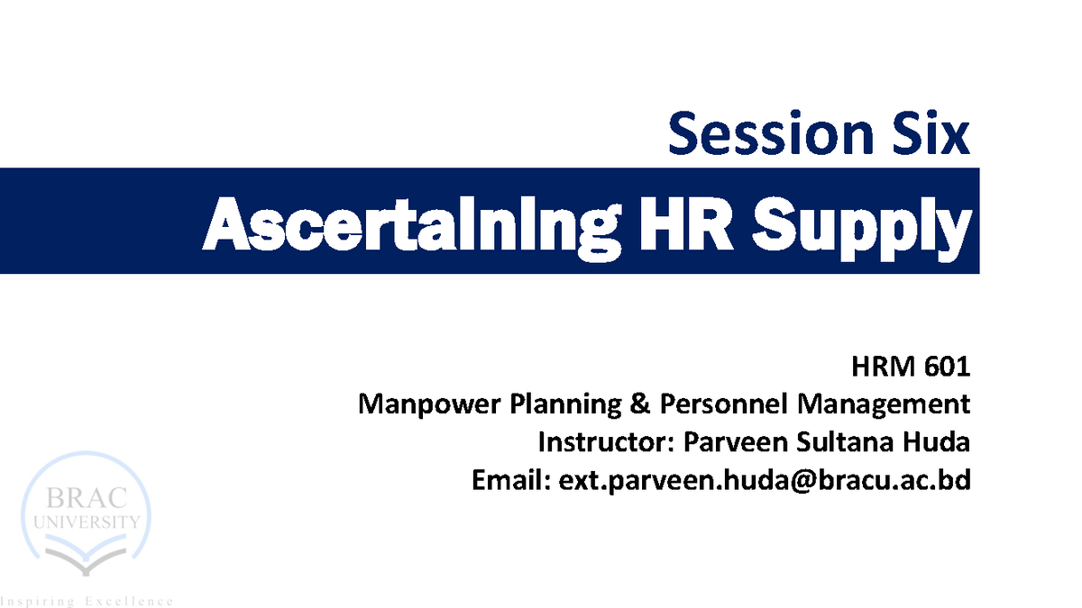 Ascertaining HR Supply HRM 601 . MARKOV MODEL - Ascertaining HR Supply ...