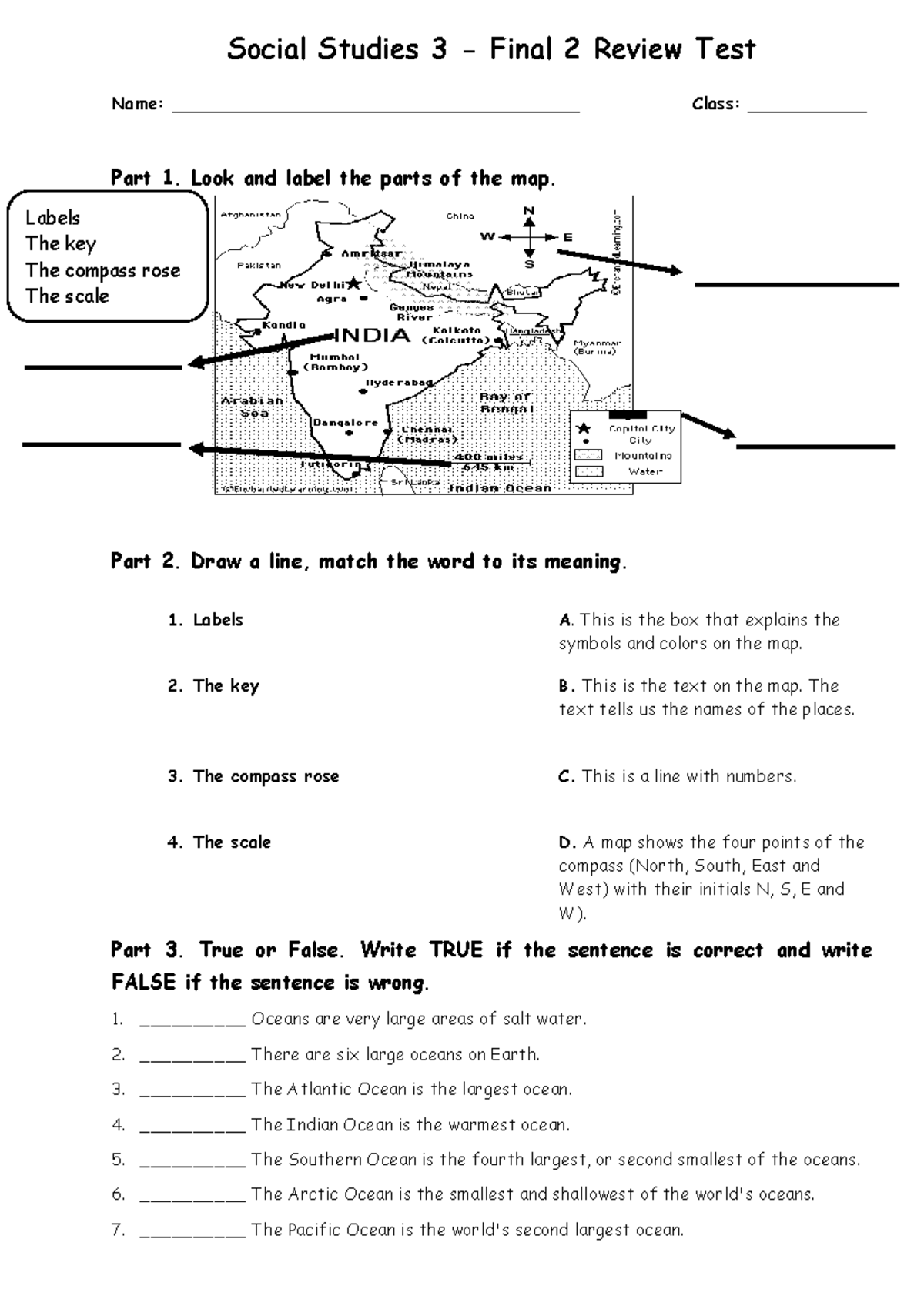 Social Studies 3 Final Exam Review - Map & Ocean Concepts - Studocu