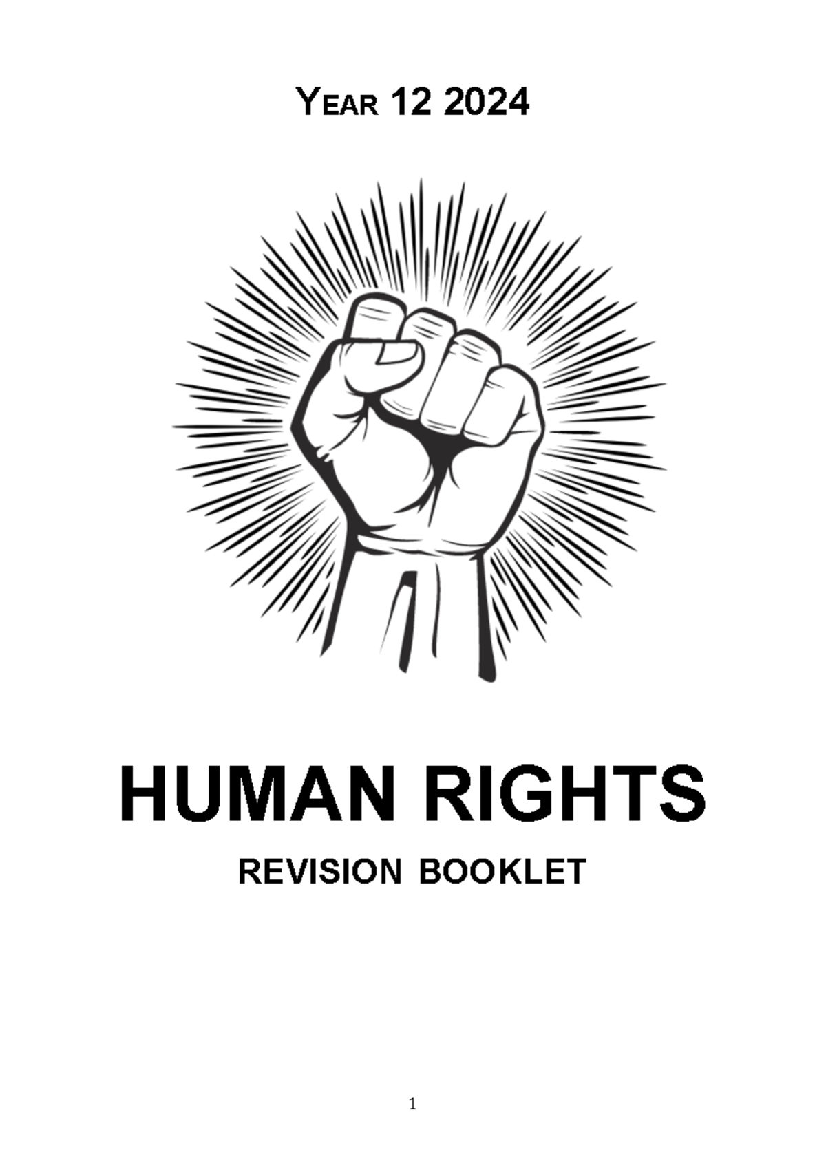 HSC Legal Studies Human Rights Revision Booklet - YEAR 12 2024 HUMAN ...