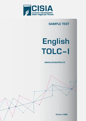 English Tolc-I Sample - SAMPLE TEST English TOLC–I Edizioni CISIA ...