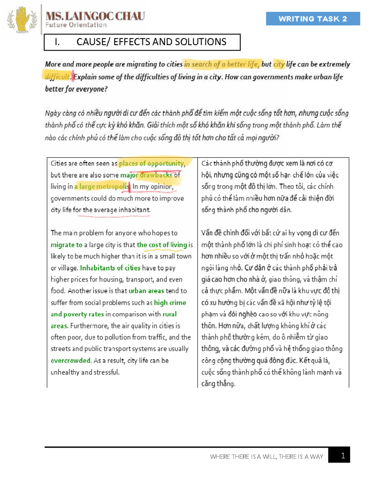 WRITING TASK 2: WHERE THERE IS A WILL, THERE IS A WAY - SAMPLE - Studocu