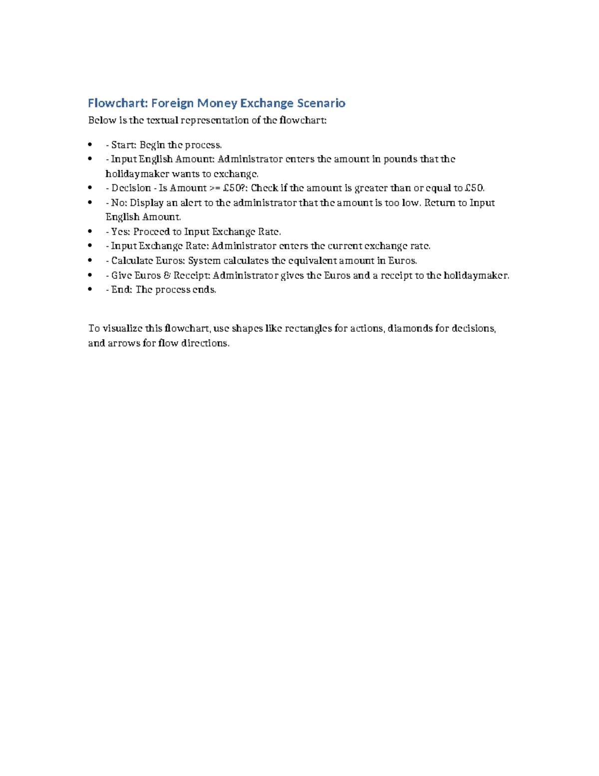 Foreign Exchange Flowchart - Flowchart: Foreign Money Exchange Scenario ...