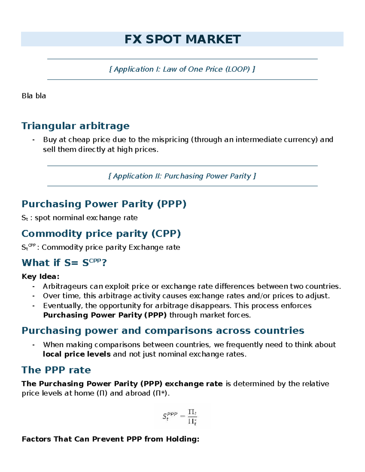 FX SPOT MARKET & LOOP: Understanding Arbitrage & PPP in Int'l Finance ...