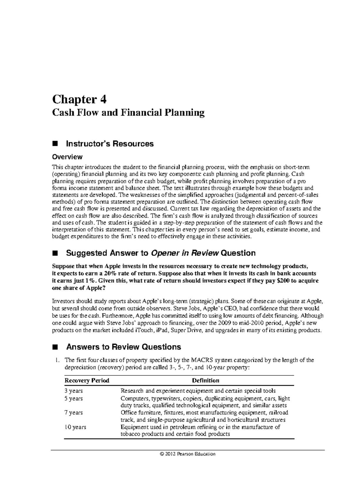 M04 GITM4380 13E Chapter 4 Cash Flow & Financial Planning Notes - Studocu