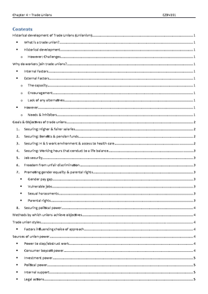 Lecture 3 Trade Unions Chapter 4 Goals Functions And Worker