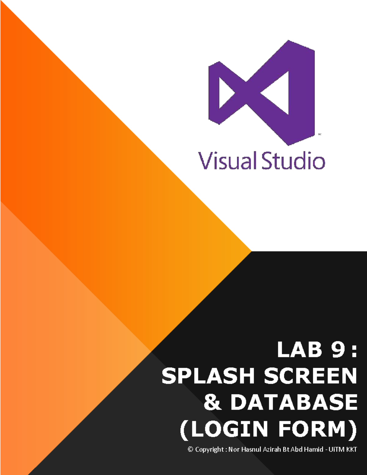 LAB 09: Splash Screen & Database Integration (Login Form) - Studocu