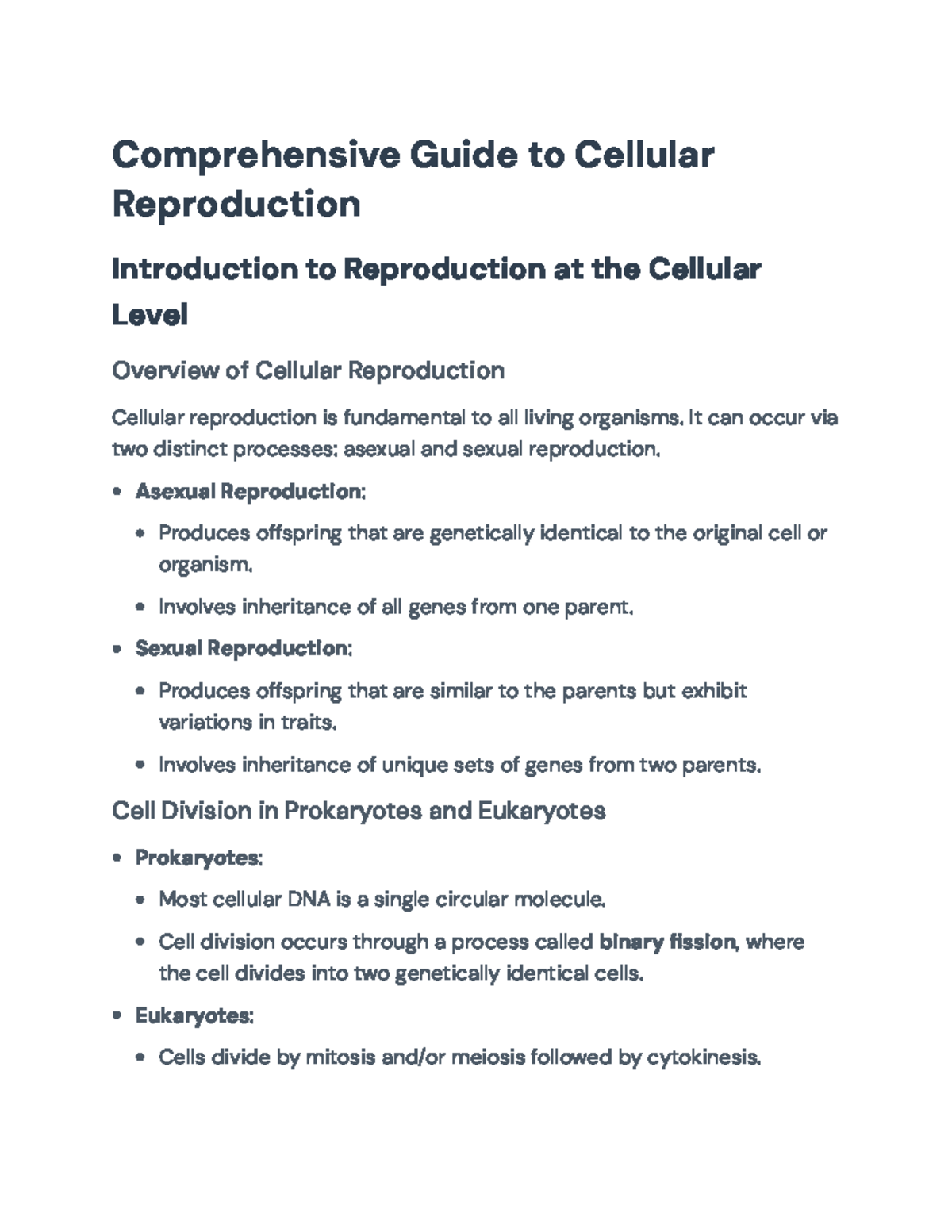 Cellular Reproduction: Mitosis, Meiosis, and Cancer Mechanisms - Comprehensive Guide to Cellular ...