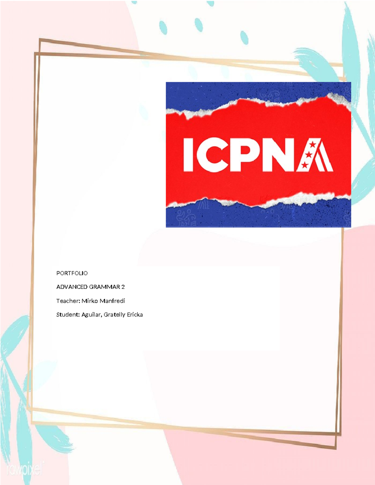 Final portfolio AG2 - PORTFOLIO ADVANCED GRAMMAR 2 Teacher: Mirko ...