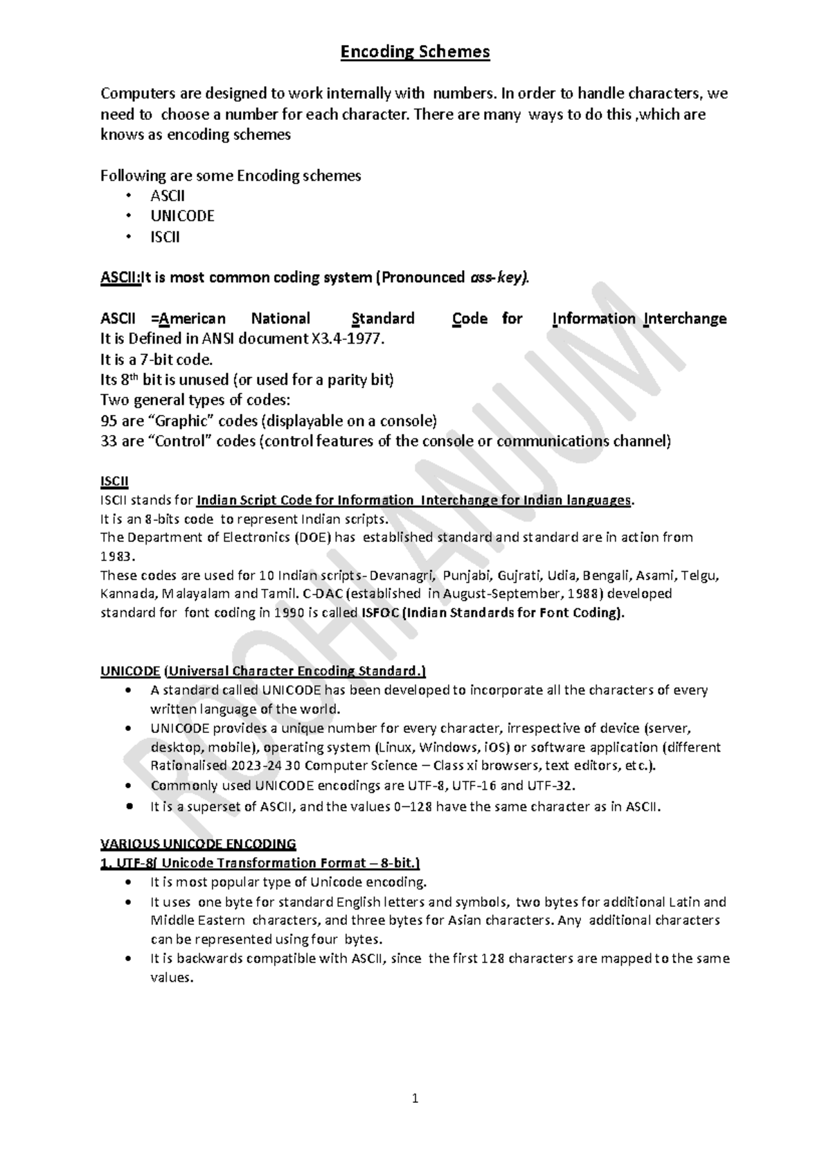 823148448 CH 3 Encoding Schemes & Number Systems Notes - Studocu