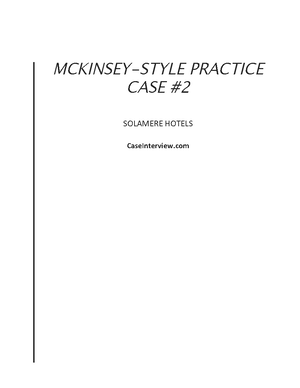 Mc Kinsey-Style Case 3 - MCKINSEY-­STYLE PRACTICE CASE #3 VIVA ...