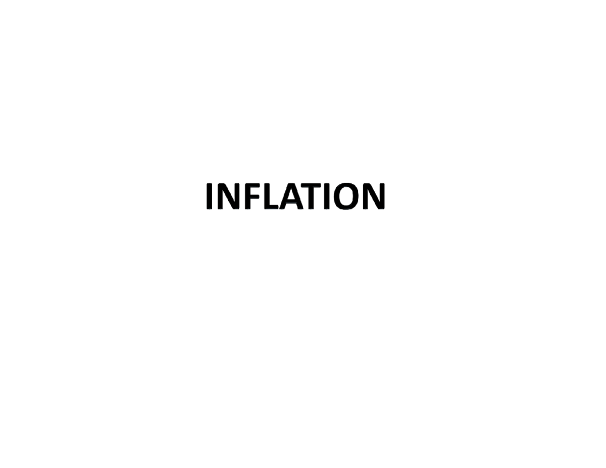 Lecture Notes on Inflation: CPI, Measurement, and Economic Impact (5 ...