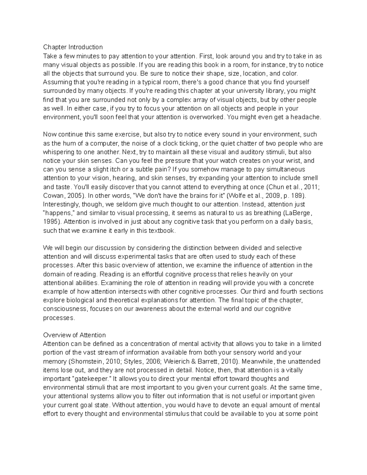 Chapter 3: Understanding Attention and Its Cognitive Processes - Studocu