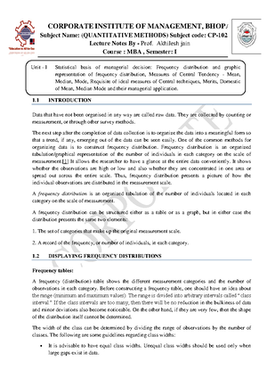 ME-MBA-1ST-SEM - cHAPTER 1 NOTES - Class:-MBA- 1stSemester MANAGERIAL ...