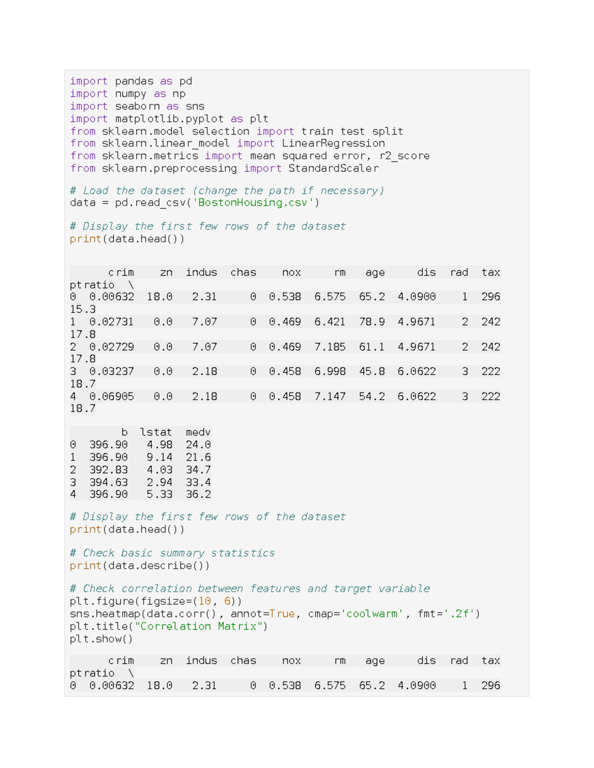Linear Regression Analysis with Python: Vertopal Lab Document - Studocu