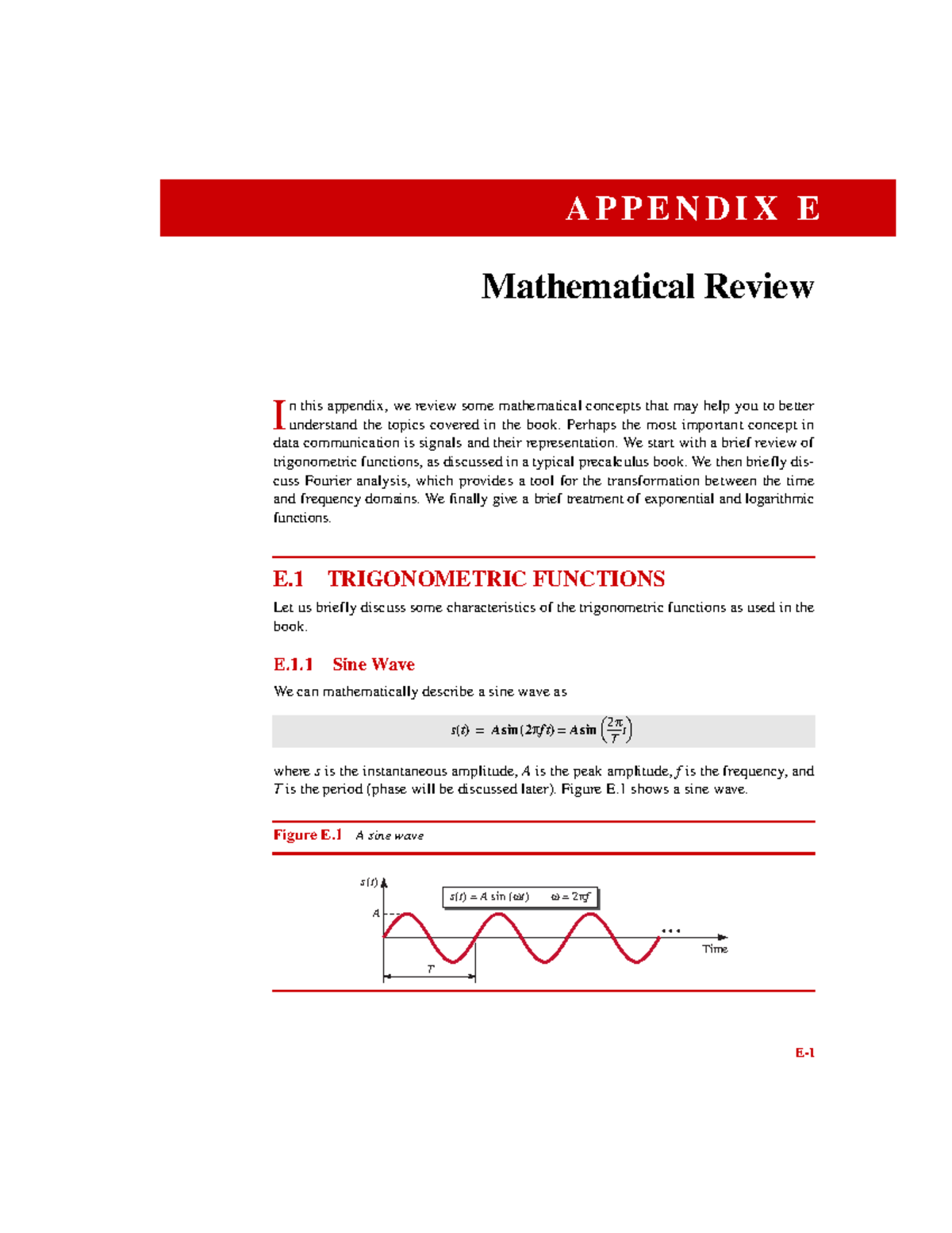 Appendix E: Mathematical Review for Data Communication Concepts - Studocu