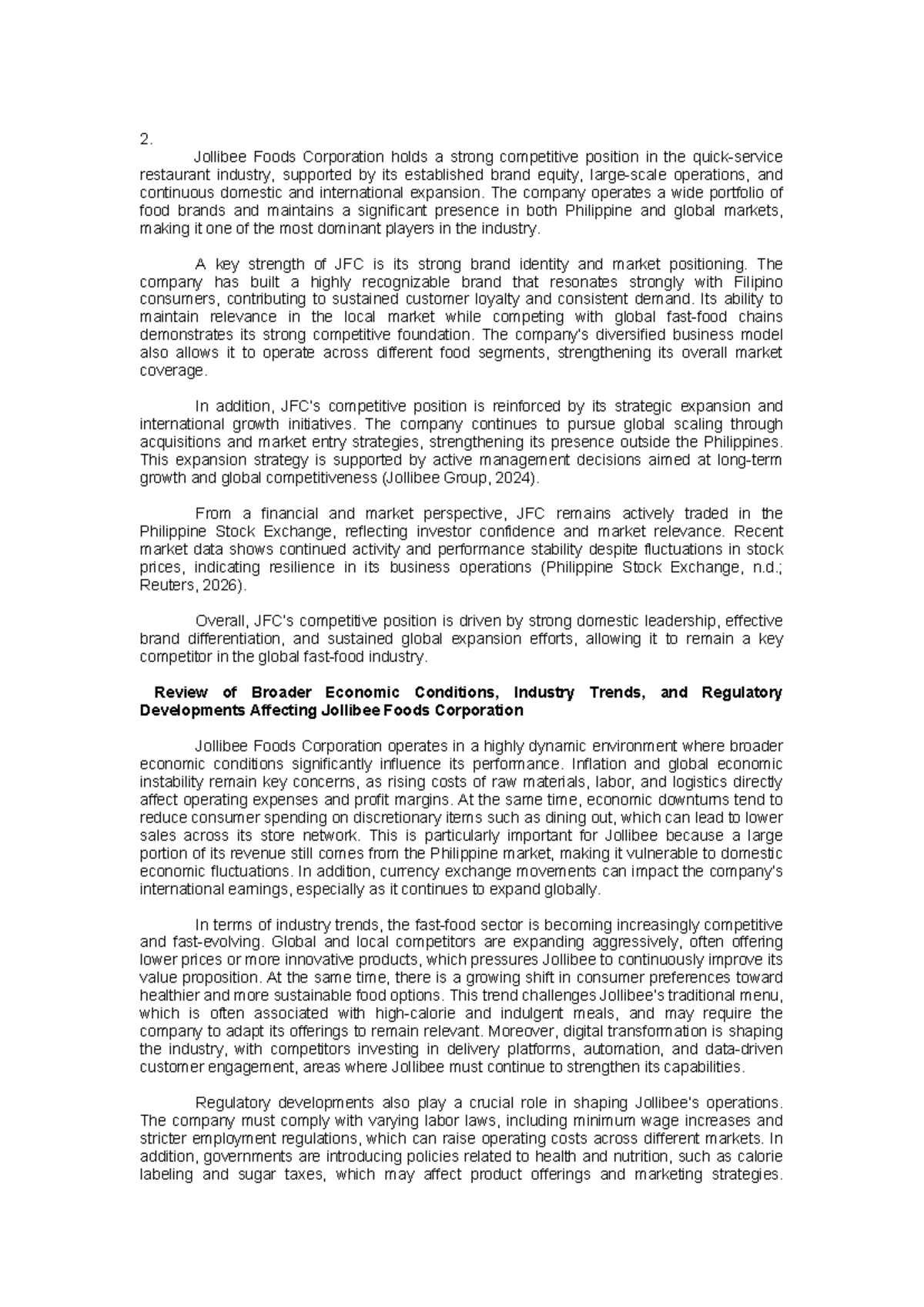 JFC 2024: Strategic Analysis of Jollibee Foods Corp. Market Position ...