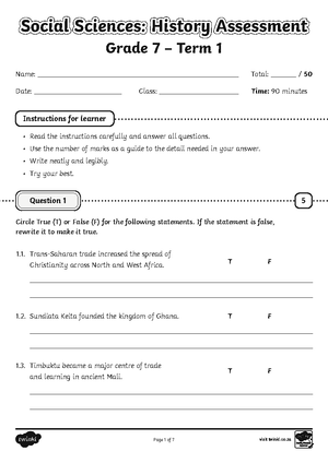 Grade 7 hl baseline assessment - MEED Primary School Grade 7 English ...