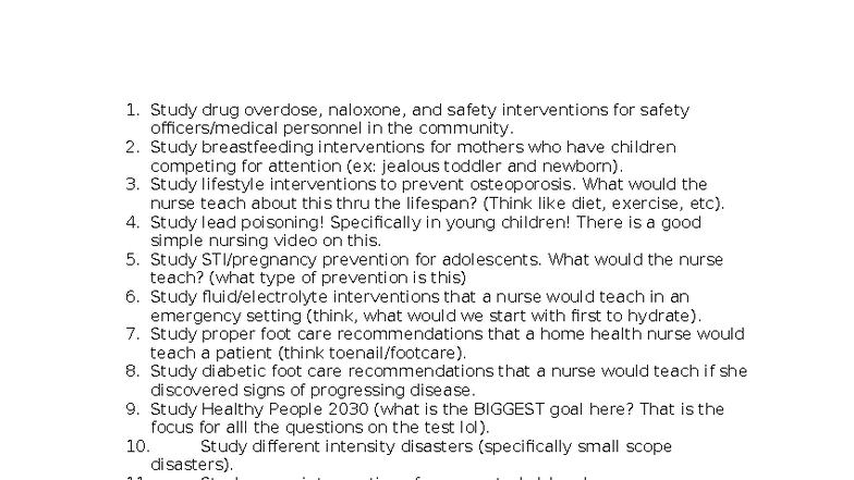 Study OA Topics: Interventions, Assessments, and Safety for Nurses ...