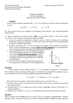 Exercices de MMC 3 - Mécanique des Milieux Continus Recueil d’exercices ...