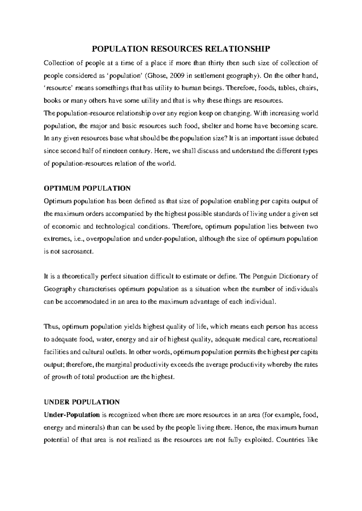 1624374133 - Resource and populationrelationship - POPULATION RESOURCES ...