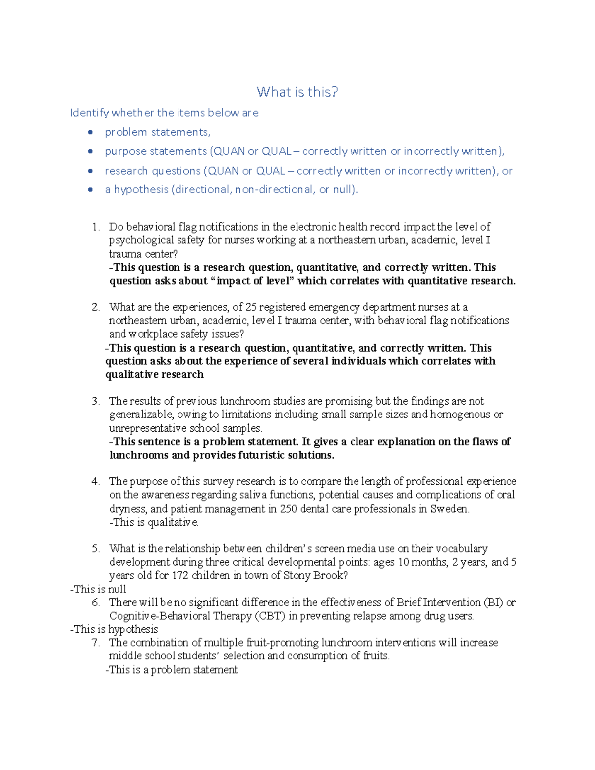 What is This? Identifying Research Elements in Chapter 4 (2025) - Studocu