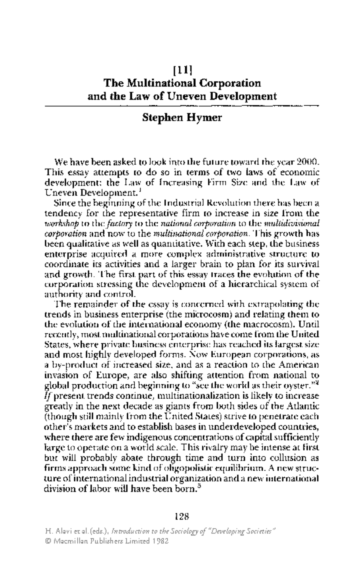 Stephen Hymer: The Multinational Corporation - [11] The Multinational ...