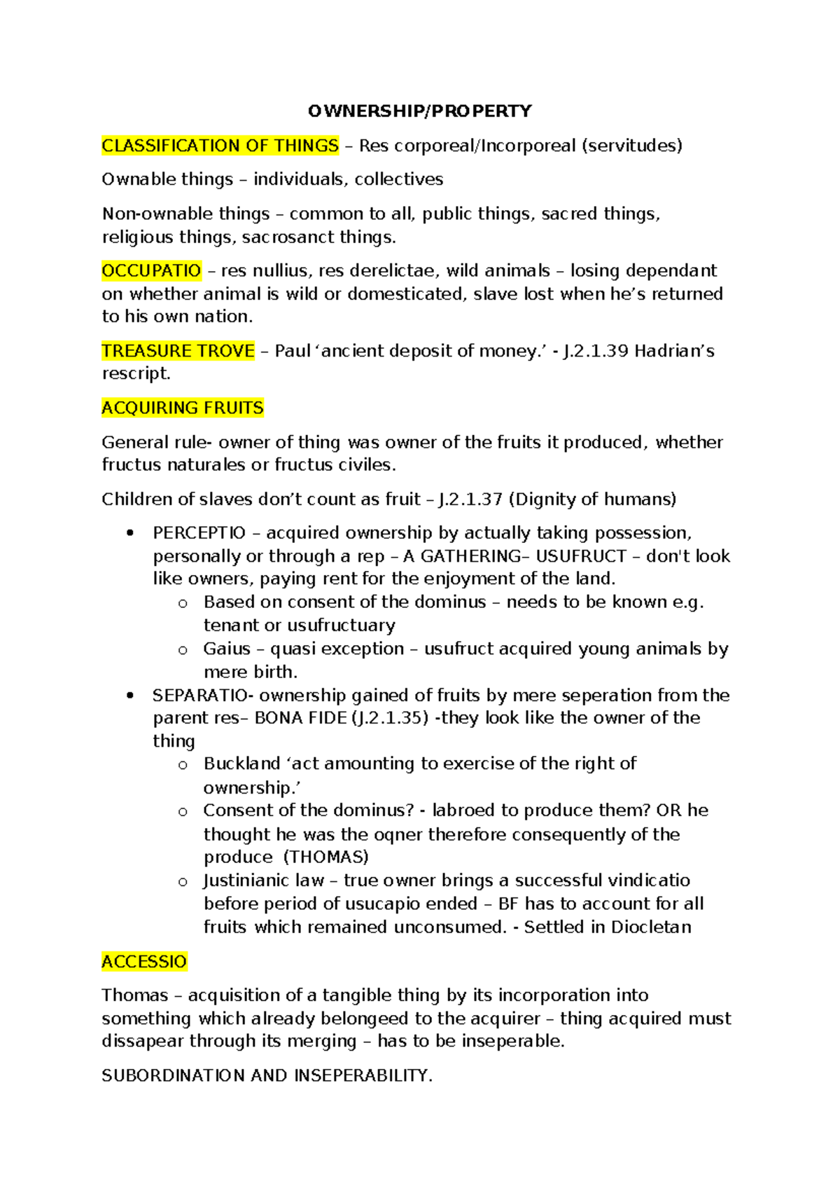 Roman Law Actions: Classification of Things and Ownership Concepts ...
