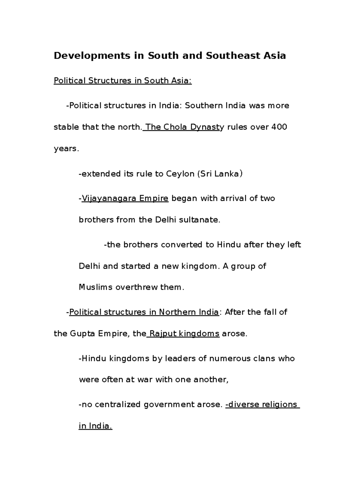 Political structures in South and Southeast Asia: developments and ...