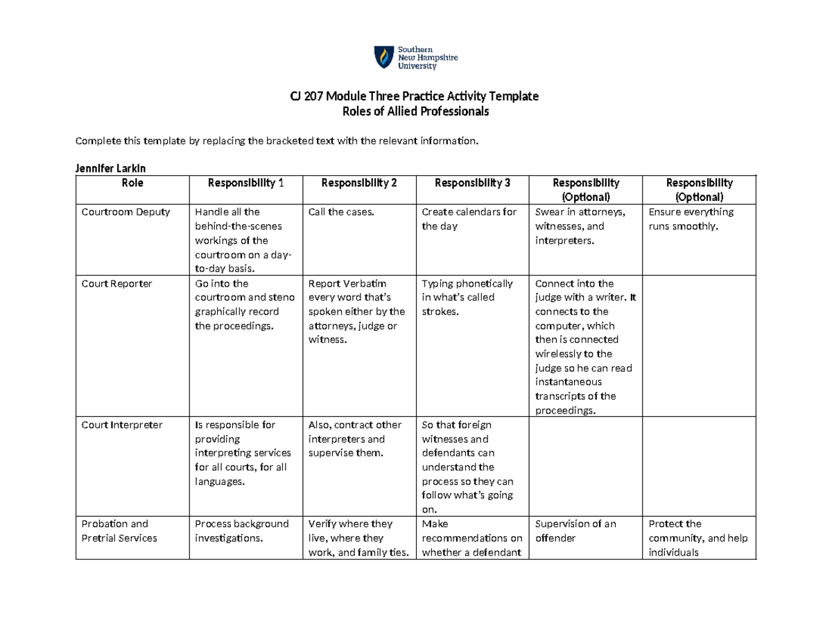 CJ-207 Practice Activity 3-1 Template - CJ 207 Module Three Practice ...