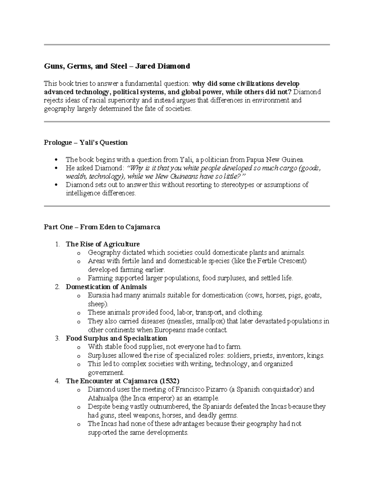 Guns, Germs, and Steel (Summary) - Key Insights from Jared Diamond ...