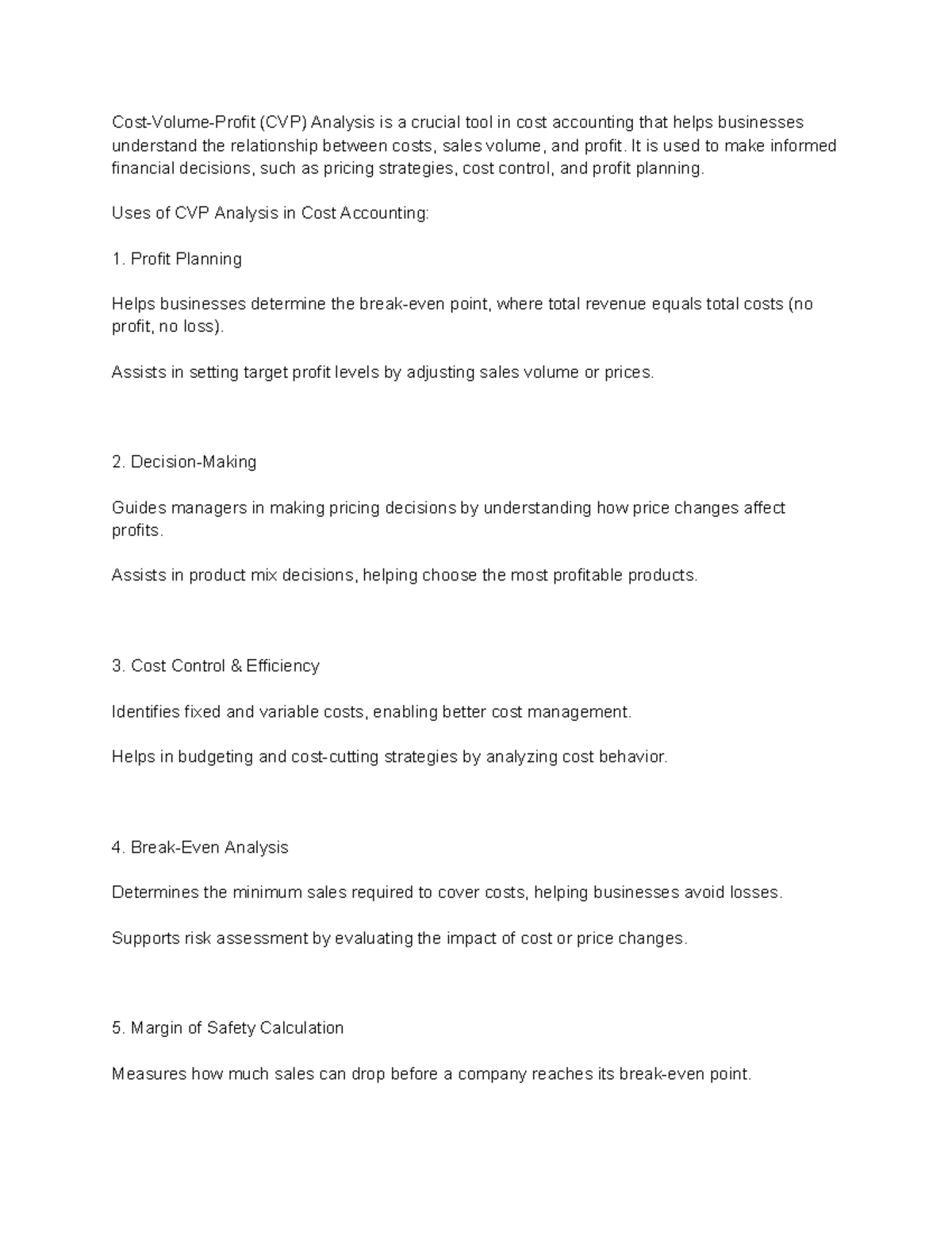 CVP Analysis module 1 - Cost-Volume-Profit (CVP) Analysis is a crucial ...